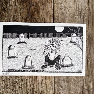 Poster Drinking With My Friends Screen Printed - Etsy