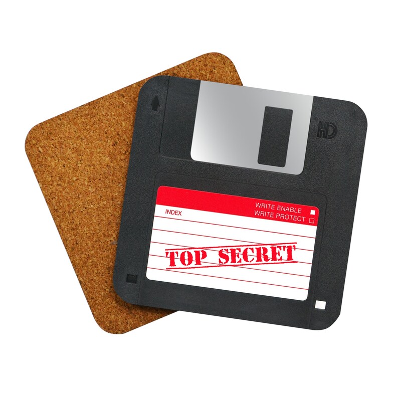 Retro 'top Secret' Floppy Disk Drink Coasters Pack - Etsy UK