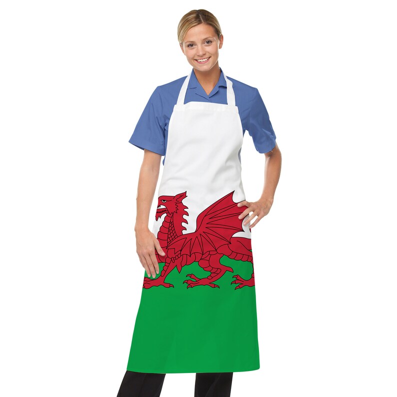 Welsh Flag Apron With Red Dragon of Cymru Wales - Welsh Gifts for Men ...