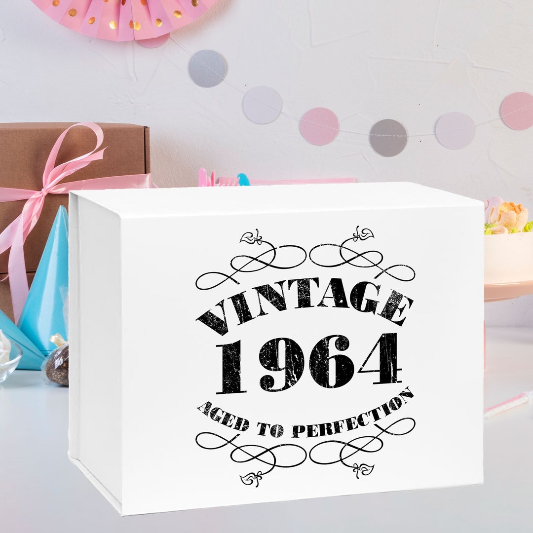 Luxury 60th Birthday Magnetic Gift Box With Ribbon for Her or Him, 5 ...
