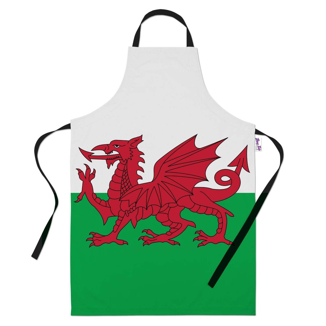 Welsh Flag Apron With Red Dragon of Cymru Wales - Welsh Gifts for Men ...