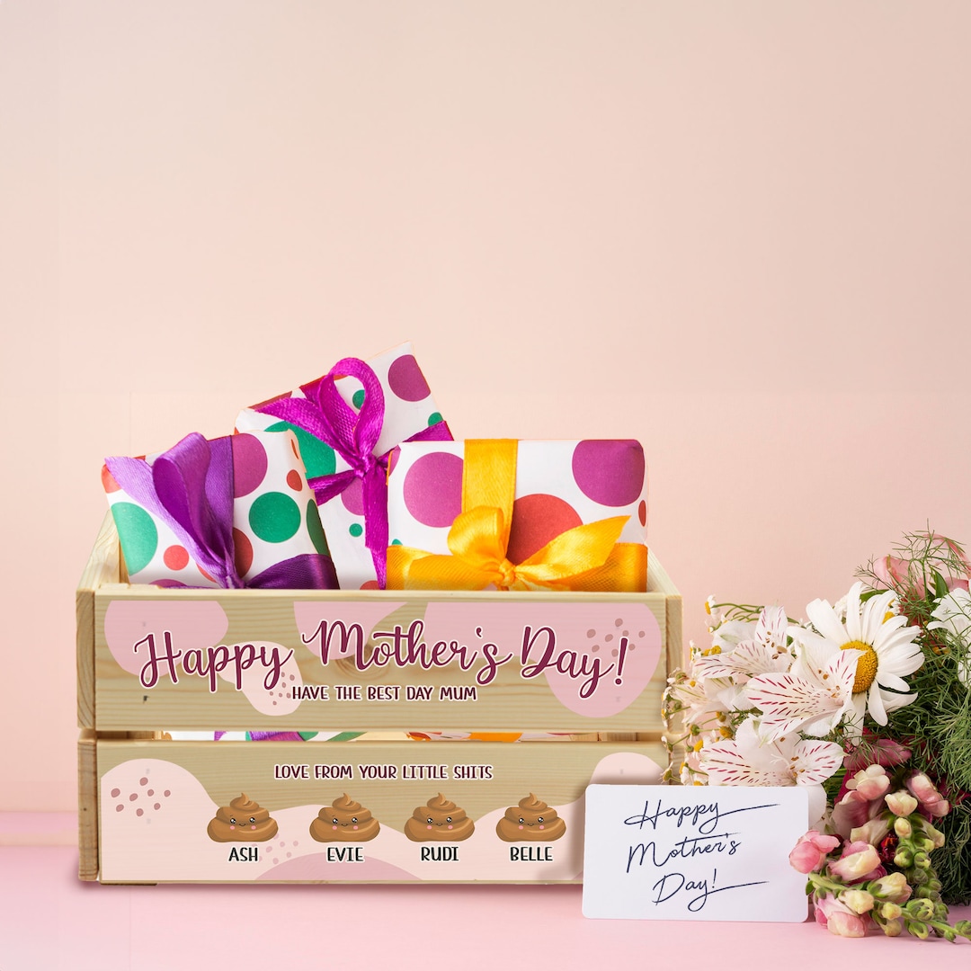 Personalised Mother's Day Pamper Kit Crate Happy Mother's Day Treat Box ...