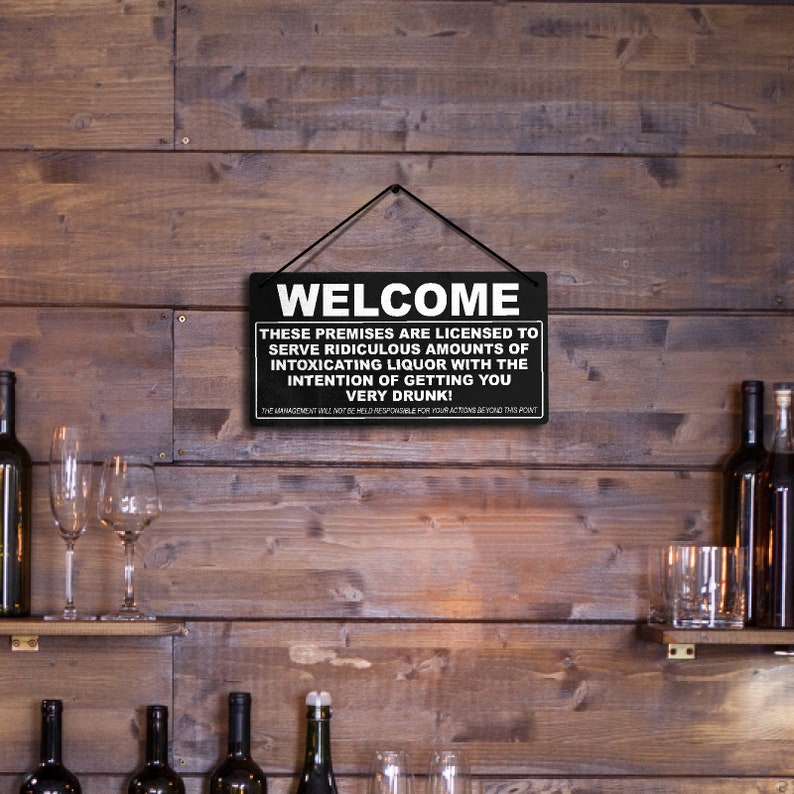 Bar Sign Metal Signs Tin Wall Hanging Plaques Accessories | Etsy