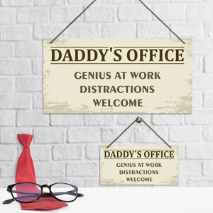Father's Day Daddy's Office Hanging Door Plaque - Gift Sign for Fathers ...