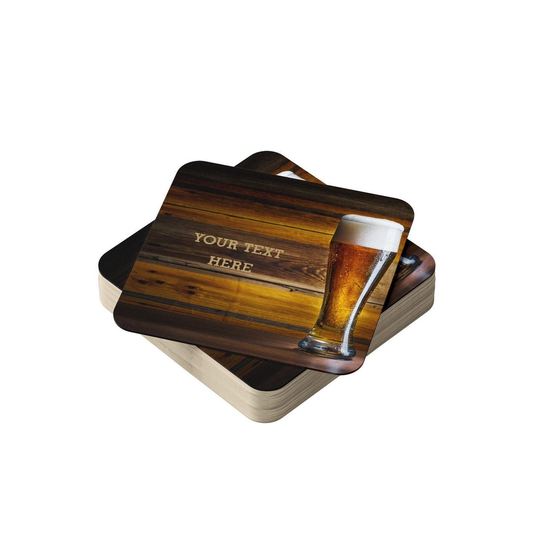 Personalized Beer Coasters, Pub Home Bar Decor, Cardboard Drink Mats ...