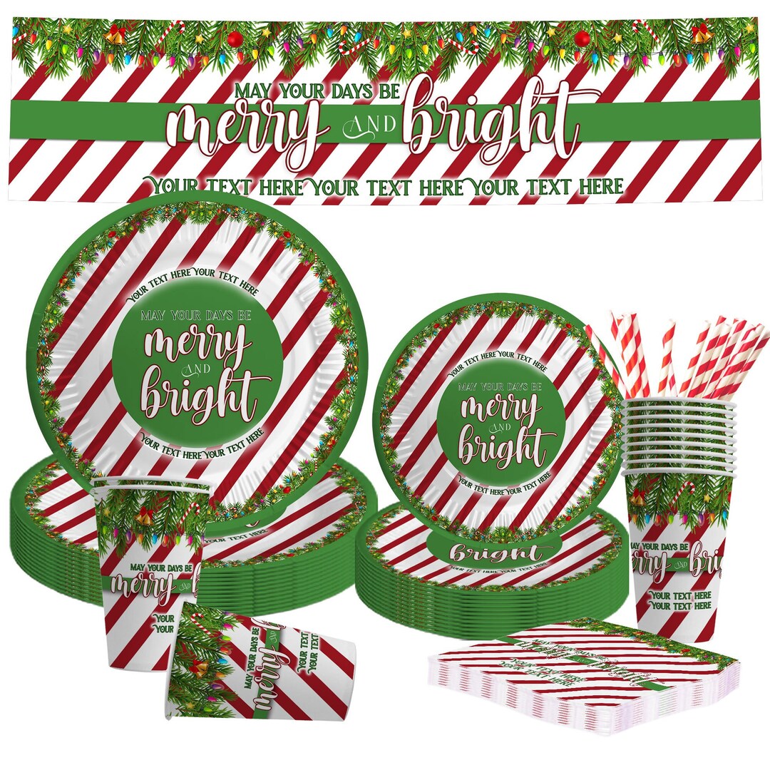 Personalised Christmas Festive Party Tableware 12 Pack Xmas - Etsy