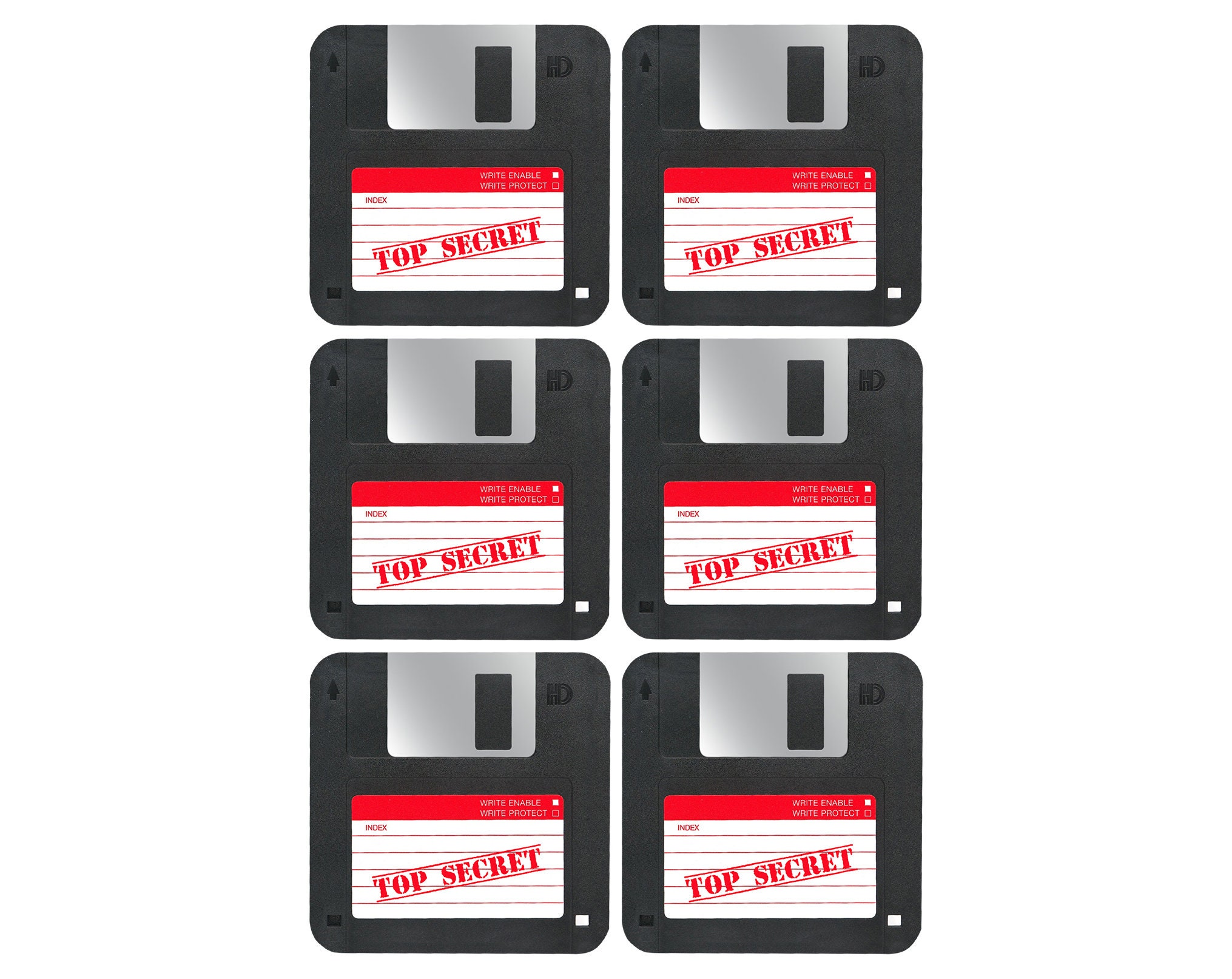 Retro 'top Secret' Floppy Disk Drink Coasters Pack - Etsy UK