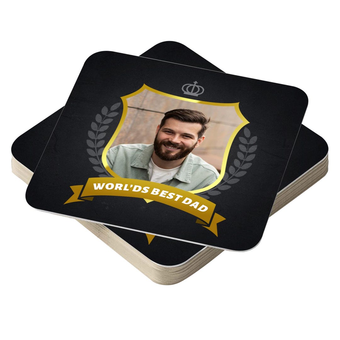 Worlds Best Dad, Custom Beer Mats Home Bar Party Fathers Day Birthday ...