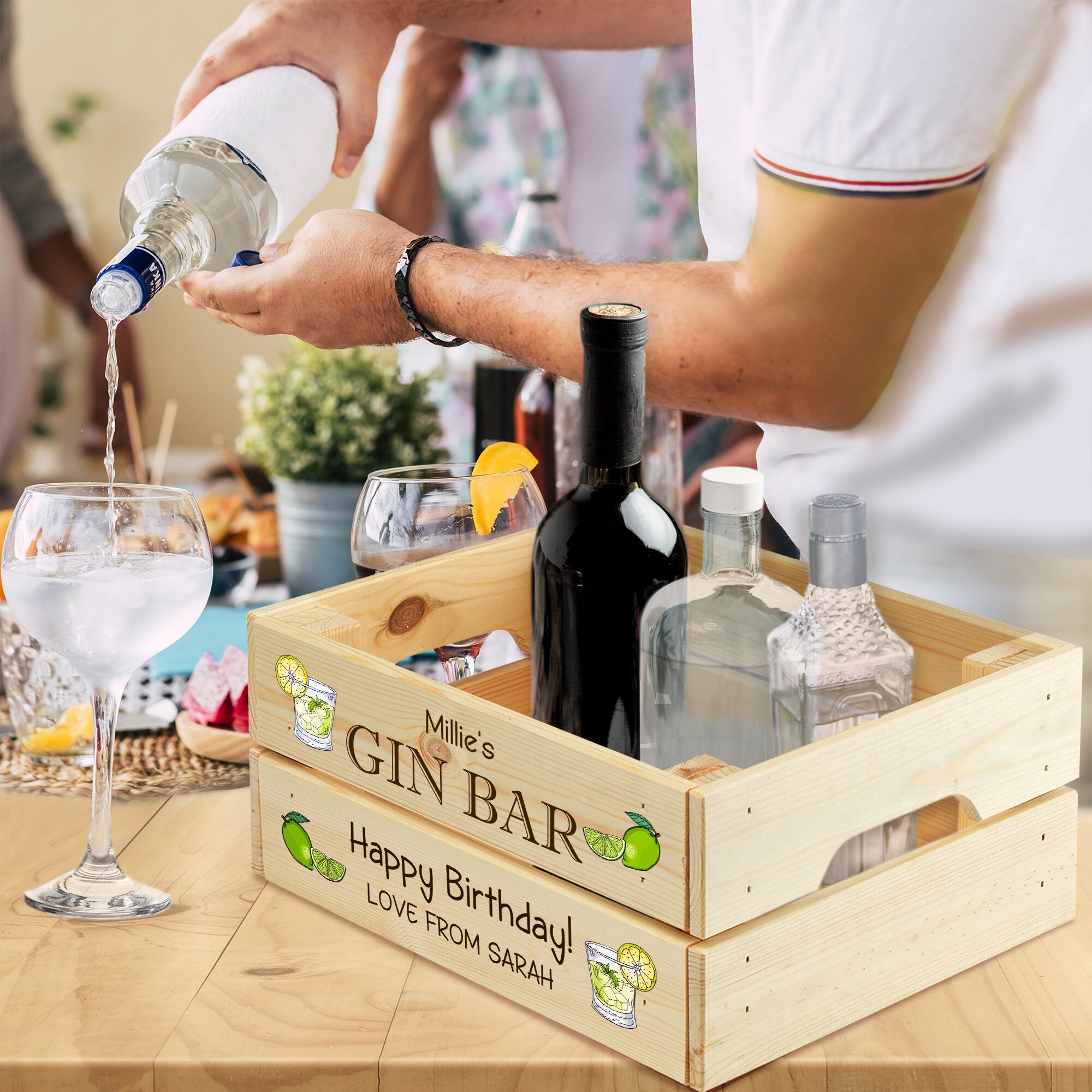 Personalised Rustic Wood Gift Box Crate for Gift for Him or - Etsy