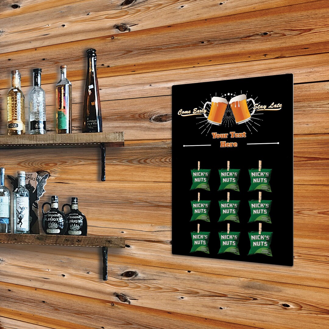 Personalised Metal Bar Snack Board - Refillable Wall Dispenser for 9 ...