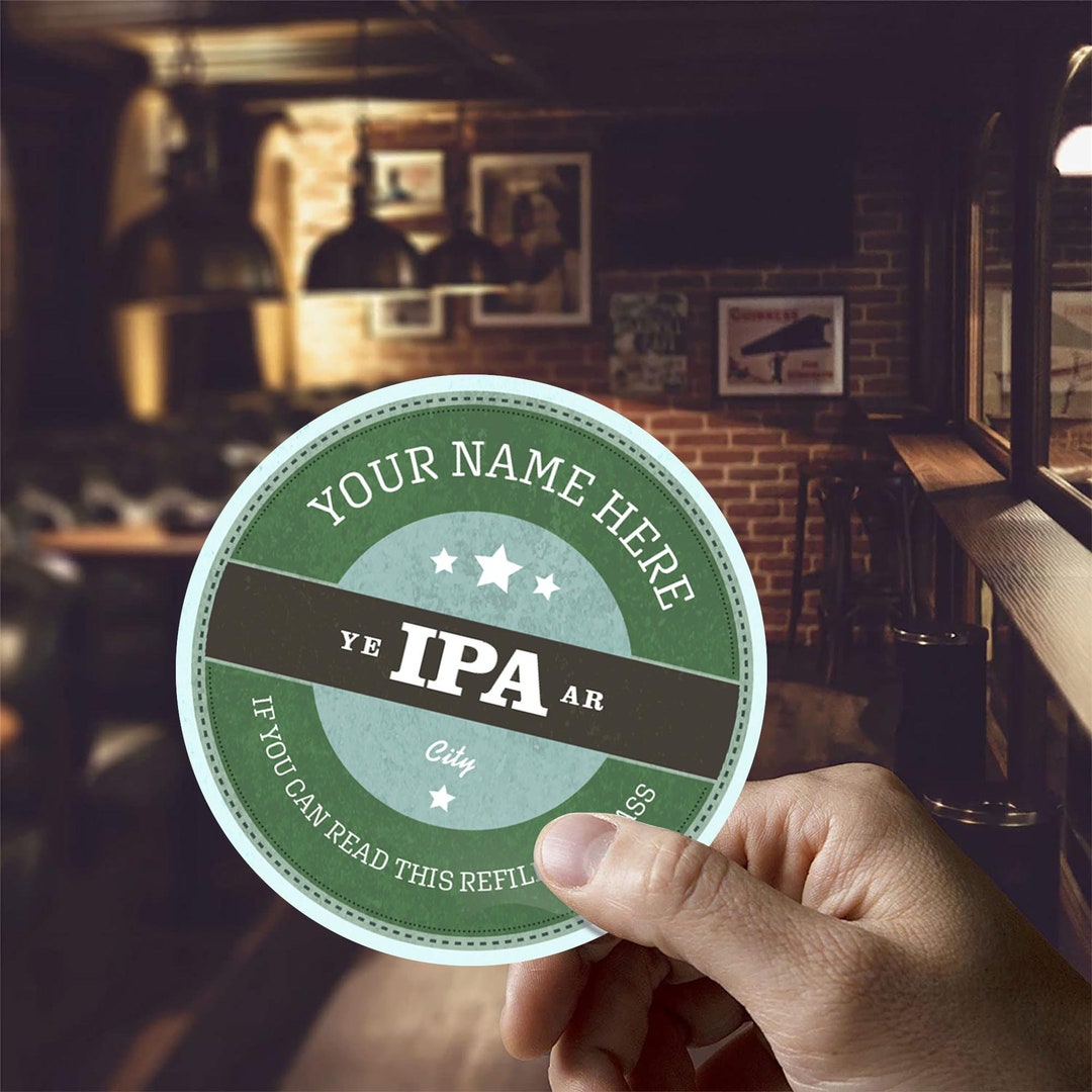 Personalised Beer Mats Packs of 24, 48, 96 - Absorbent Round Cardboard ...