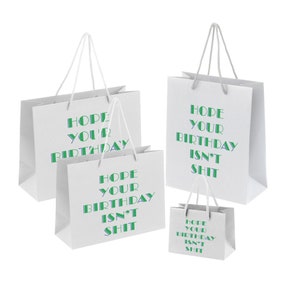Luxury Funny Birthday Gift Bags Available in Black White & Grey Small ...