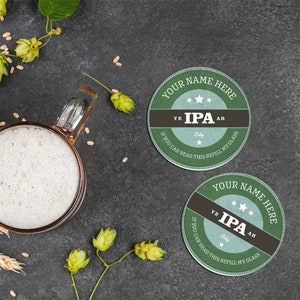 Personalised Beer Mats Packs of 24, 48, 96 - Absorbent Round Cardboard ...