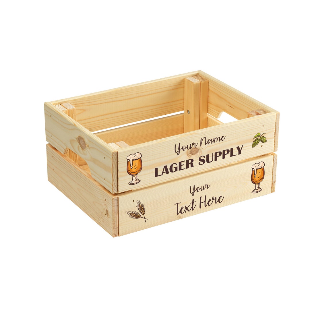 Personalised Rustic Wood Gift Box Crate for - Gift for Him or Her ...