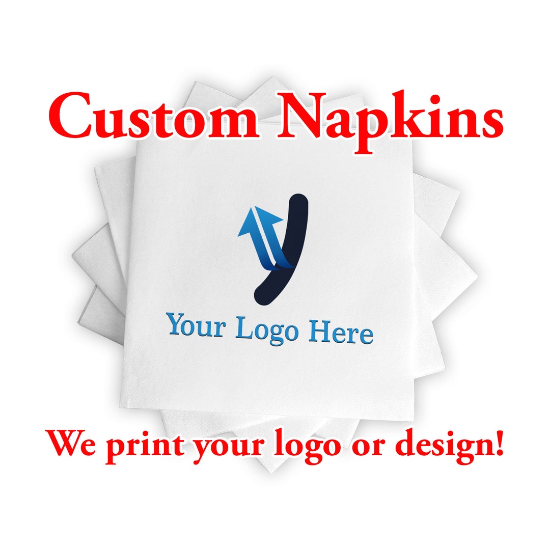 Custom Logo Printed Branded Napkins Linen Feel Premium Luncheon Napkins ...