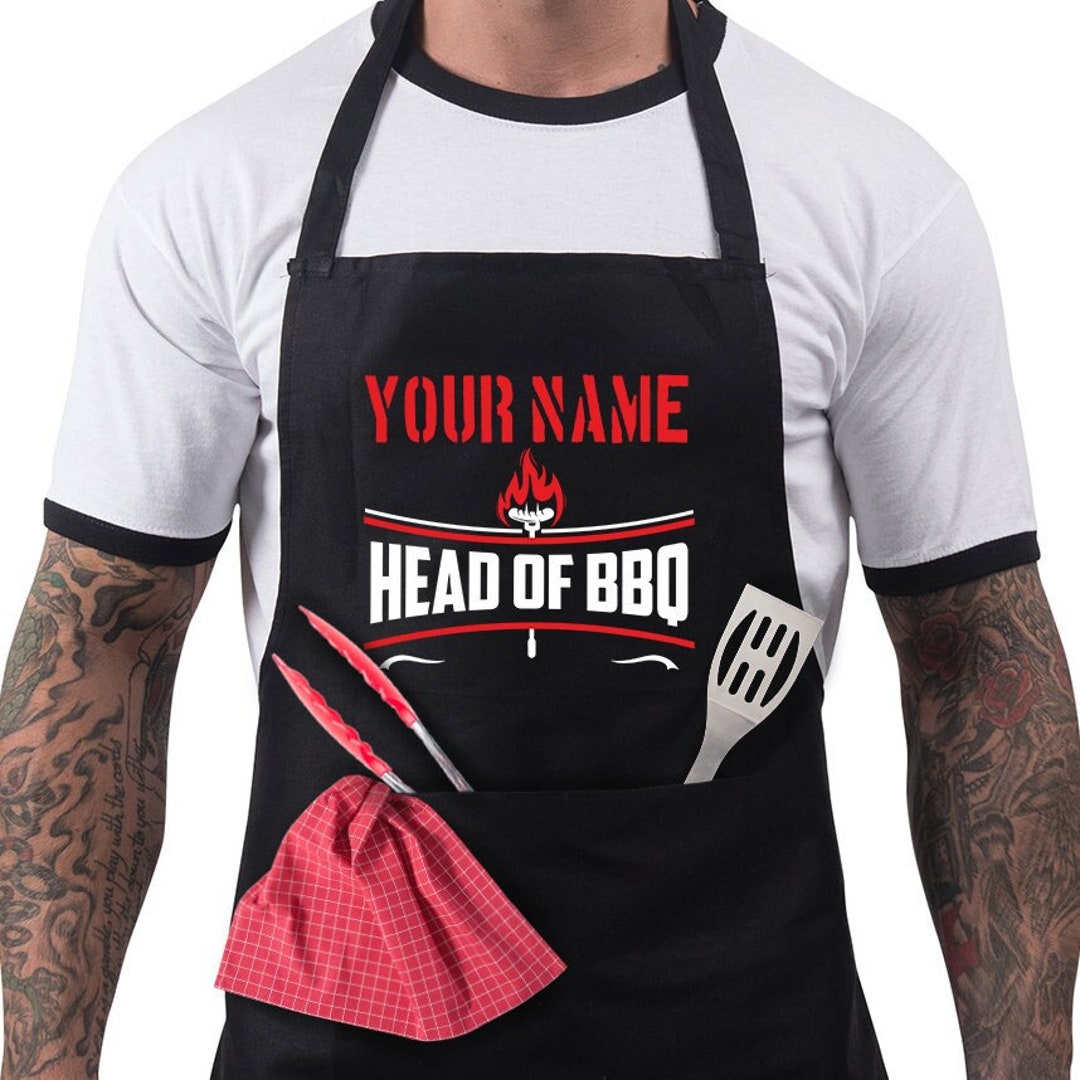 Personalised BBQ Apron for Men, Funny Barbeque Cooking Chef Apron ...