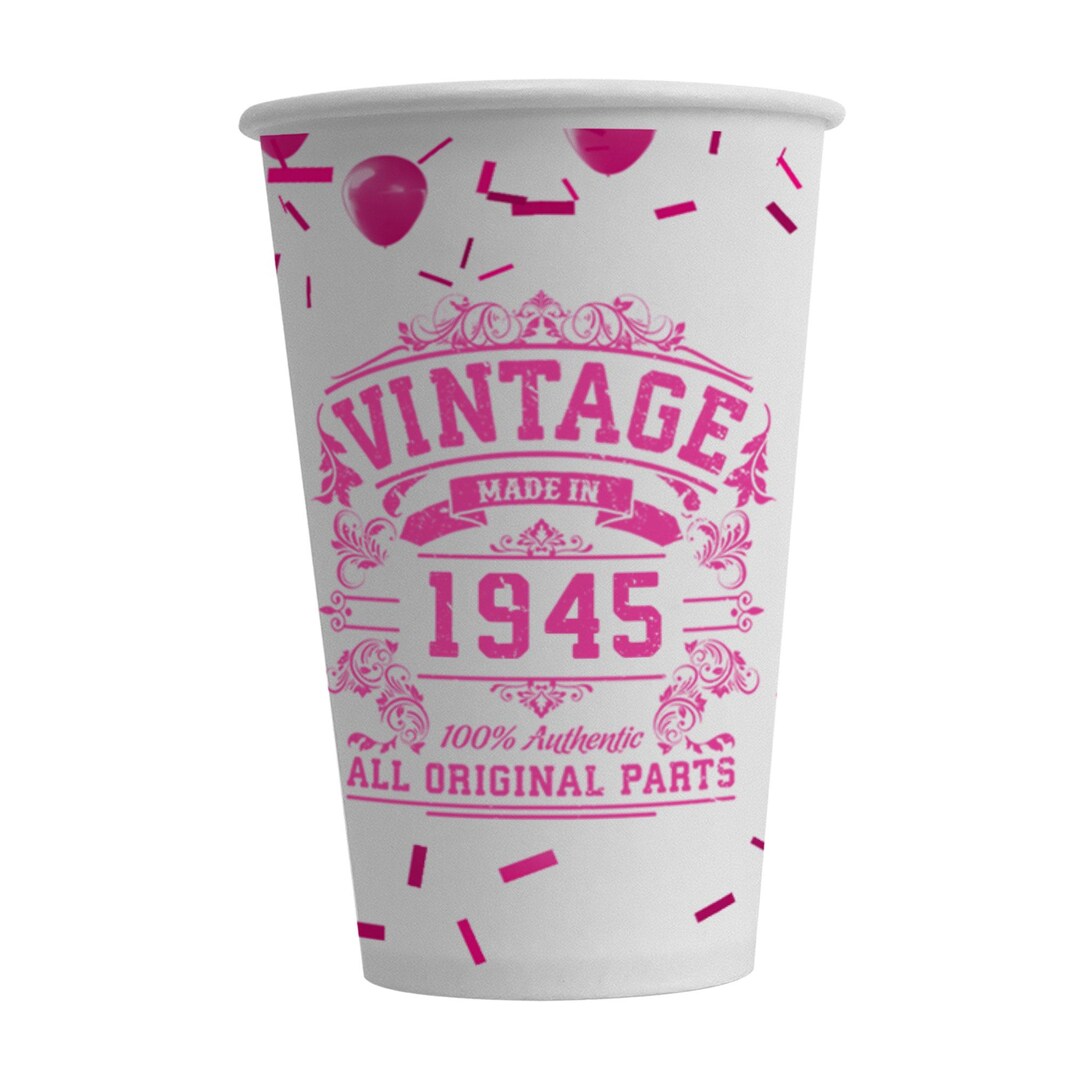 80th Birthday Party Paper Cups, 12 Pack Disposable Cups for Men Women ...
