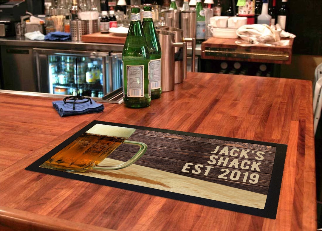 Personalized Rubber Bar Runner – Home Bar Décor, Spill Mat - Etsy