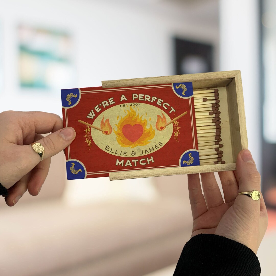 Couples Gift Personalised Large Matchbox Perfect Match Gift for ...