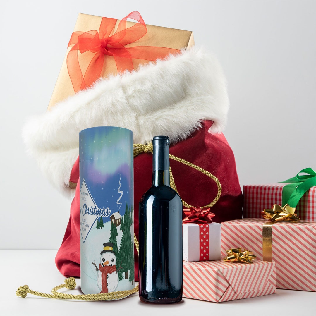 Christmas Wine Box Tubes Champagne Prosecco Gift Box for - Etsy