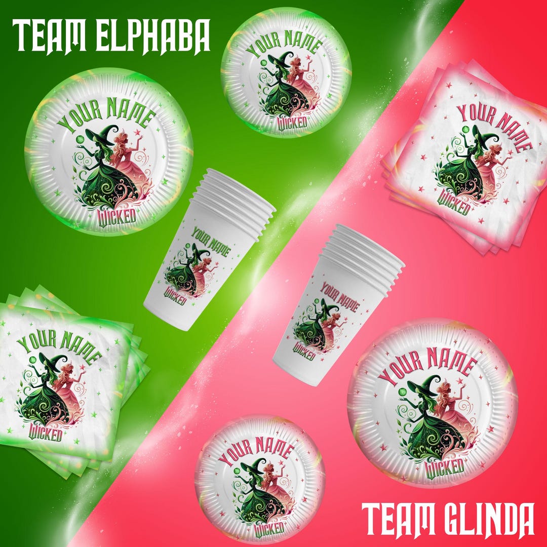 Birthday Party Decorations- Wicked Personalised Birthday Plates Cups ...