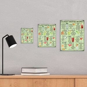 Metal Bar Signs Cocktail Recipe Vintage Style - Accessories for Home ...