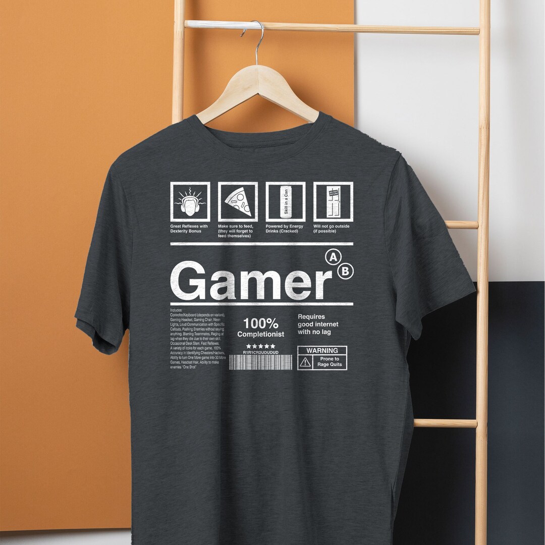 Gamer T-shirt Gifts for Gamers Funny Skull Gaming T-shirts Men's Tops ...