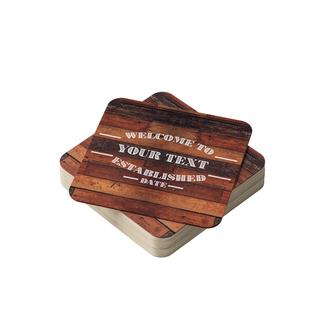 Personalised Beer Mats, Custom Cardboard Coasters, Pallet Wood Home Bar ...