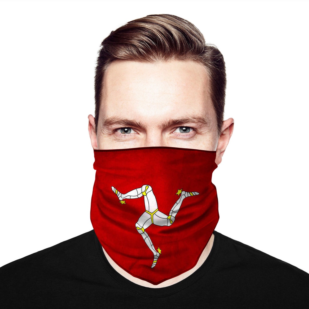 Isle of Man UK Flag Reusable Face Masks Bandana Neck Gaiter - Etsy