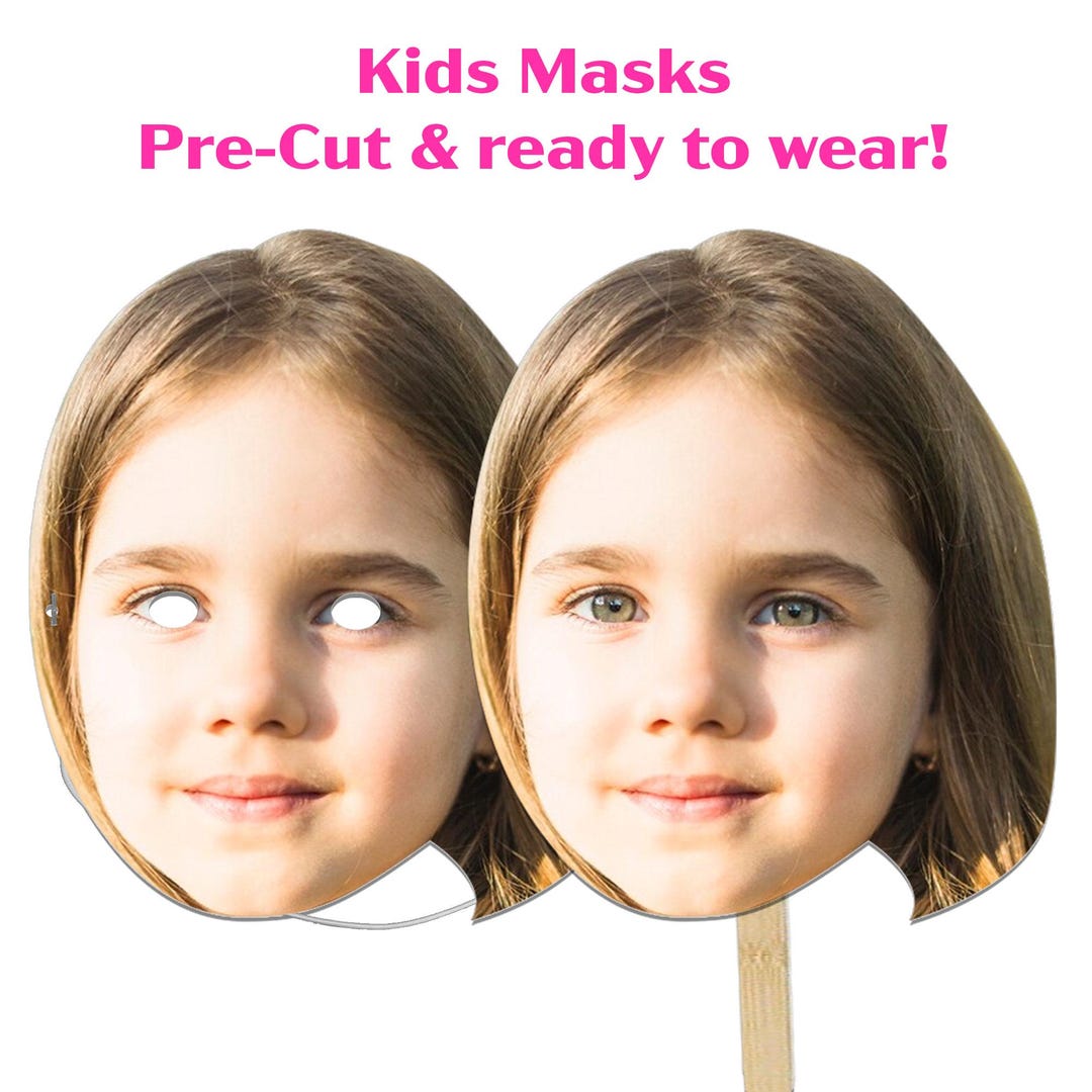 Personalized Kids Photo Face Masks, Cutout Head on A Stick, Custom ...