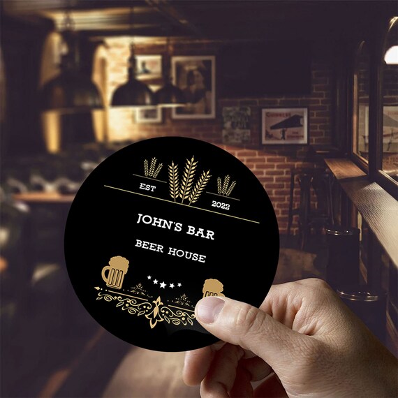Personalised Beer Mats Round Cardboard Beermat Custom Coasters Paper Personalized Bar Accessories for Home Bar Etsy