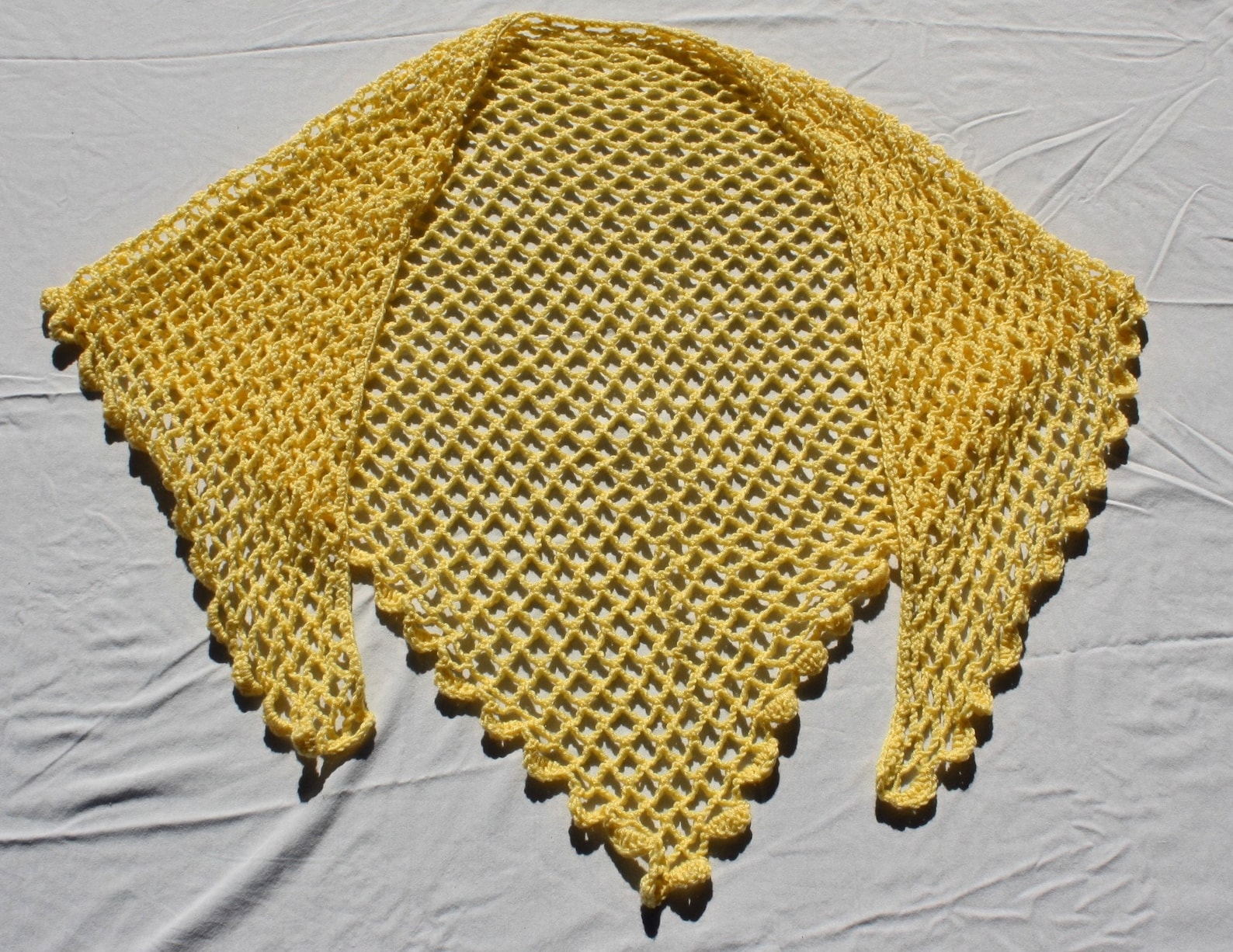 Yellow Crochet Mesh Shawl, Pastel Yellow Wrap, Pale Yellow Sarong ...