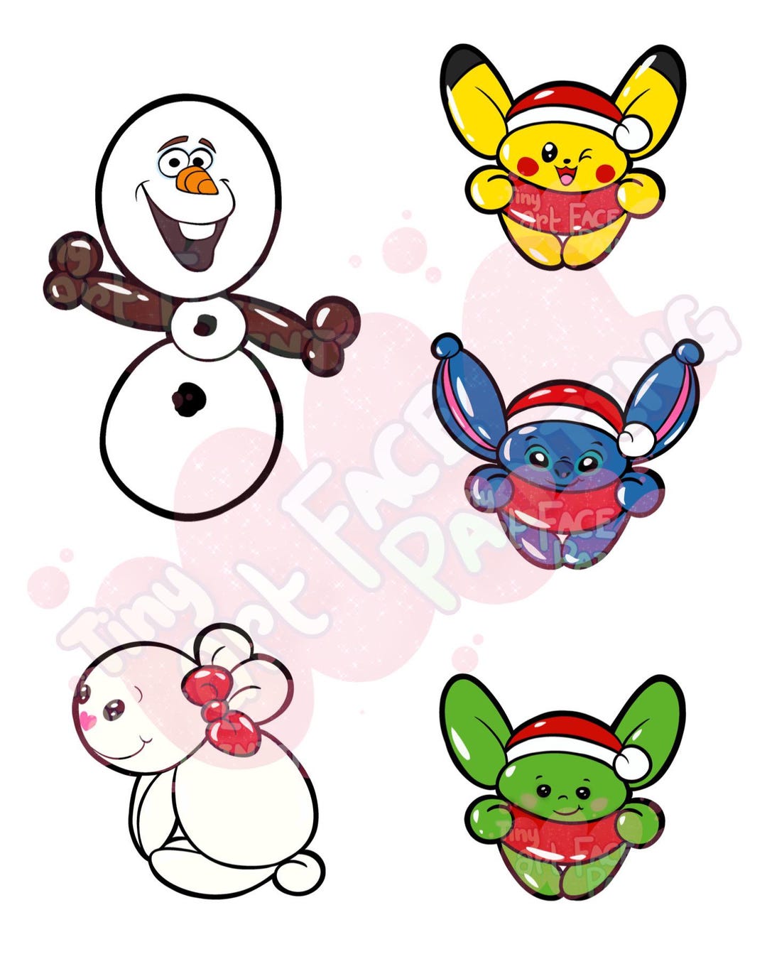 Chubby Holiday Character Balloon Twisting Designs - Etsy
