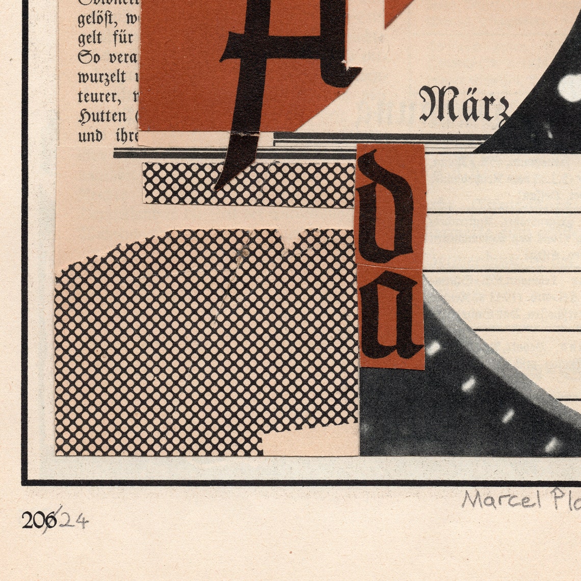 Dada Collage on Paper - "be Dada - We Are in Luck - Maerz!" Dadaism ...