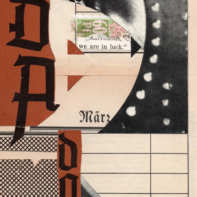 Dada Collage on Paper - "be Dada - We Are in Luck - Maerz!" Dadaism ...