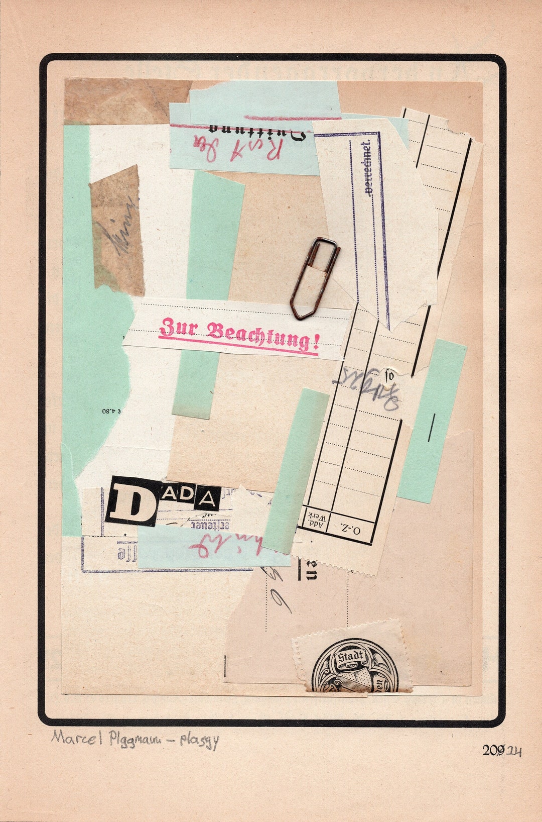 Dada Collage on Paper - ''zur Beachtung! Dada'' Dadaism Dadaist ...