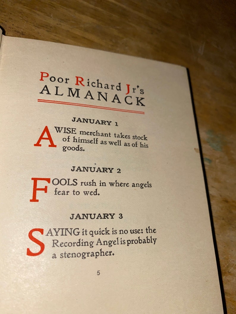 Poor Richard Jr's Almanack-1906 - Etsy