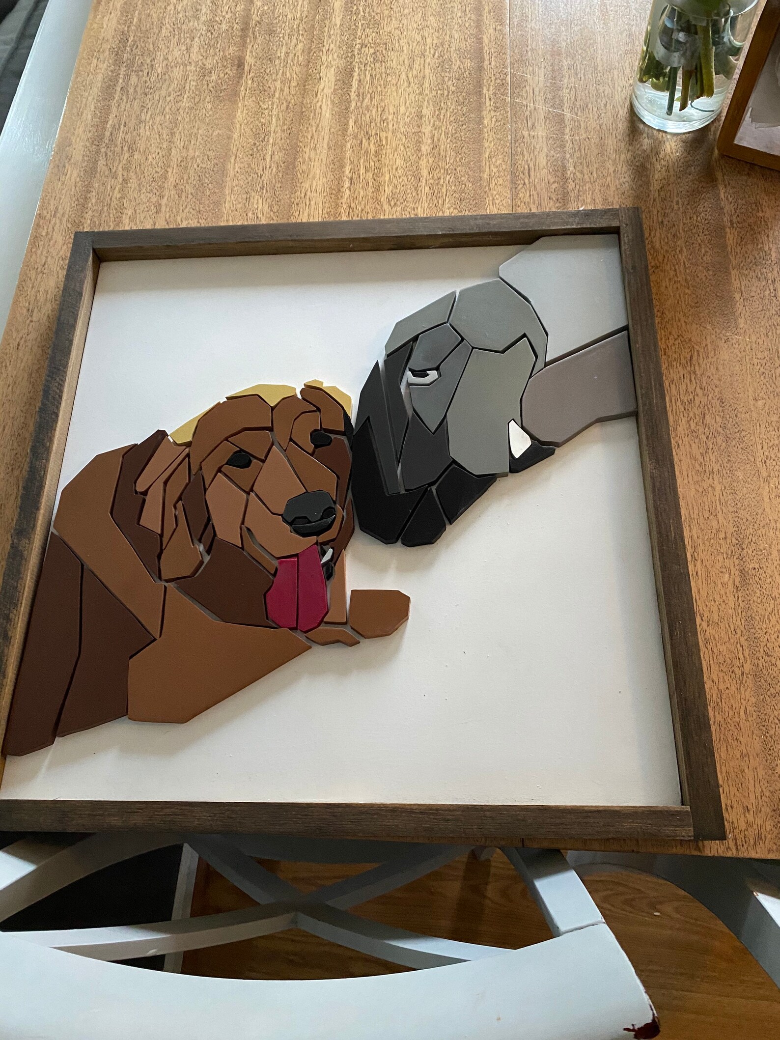 Geometric Dog Breed Wood Sign Pet Art Rustic Wood Sign-hand - Etsy