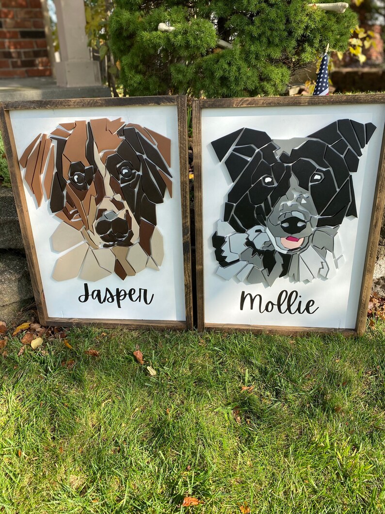Geometric Dog Breed Wood Sign Pet Art Rustic Wood Sign-hand - Etsy