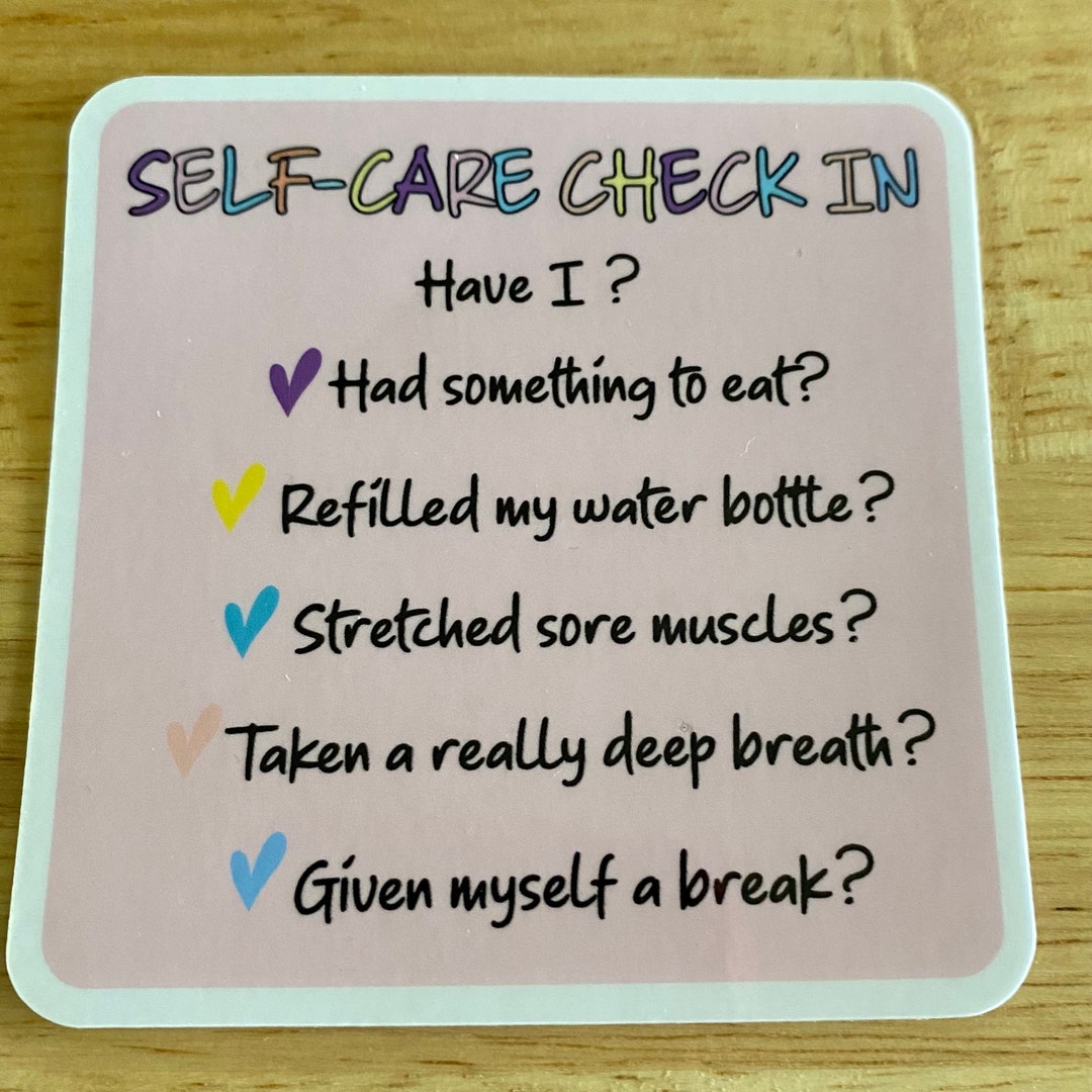 Mental Health Sticker-self-care Check In-free SHIPPING - Etsy