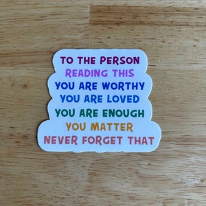 Mental Health Sticker-you Matter-you Are Loved-free SHIPPING - Etsy
