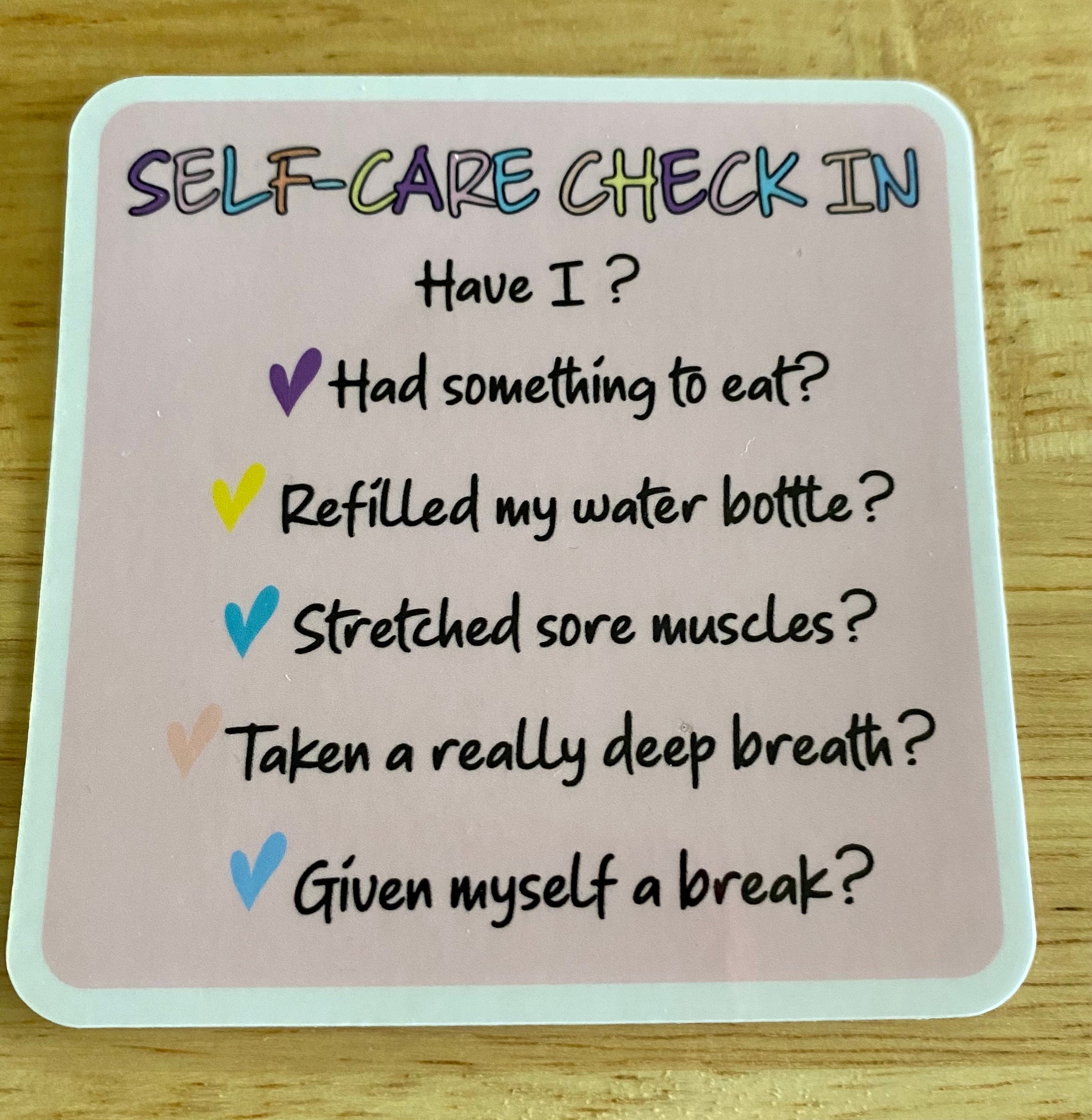 Mental Health Sticker-self-care Check In-free SHIPPING - Etsy