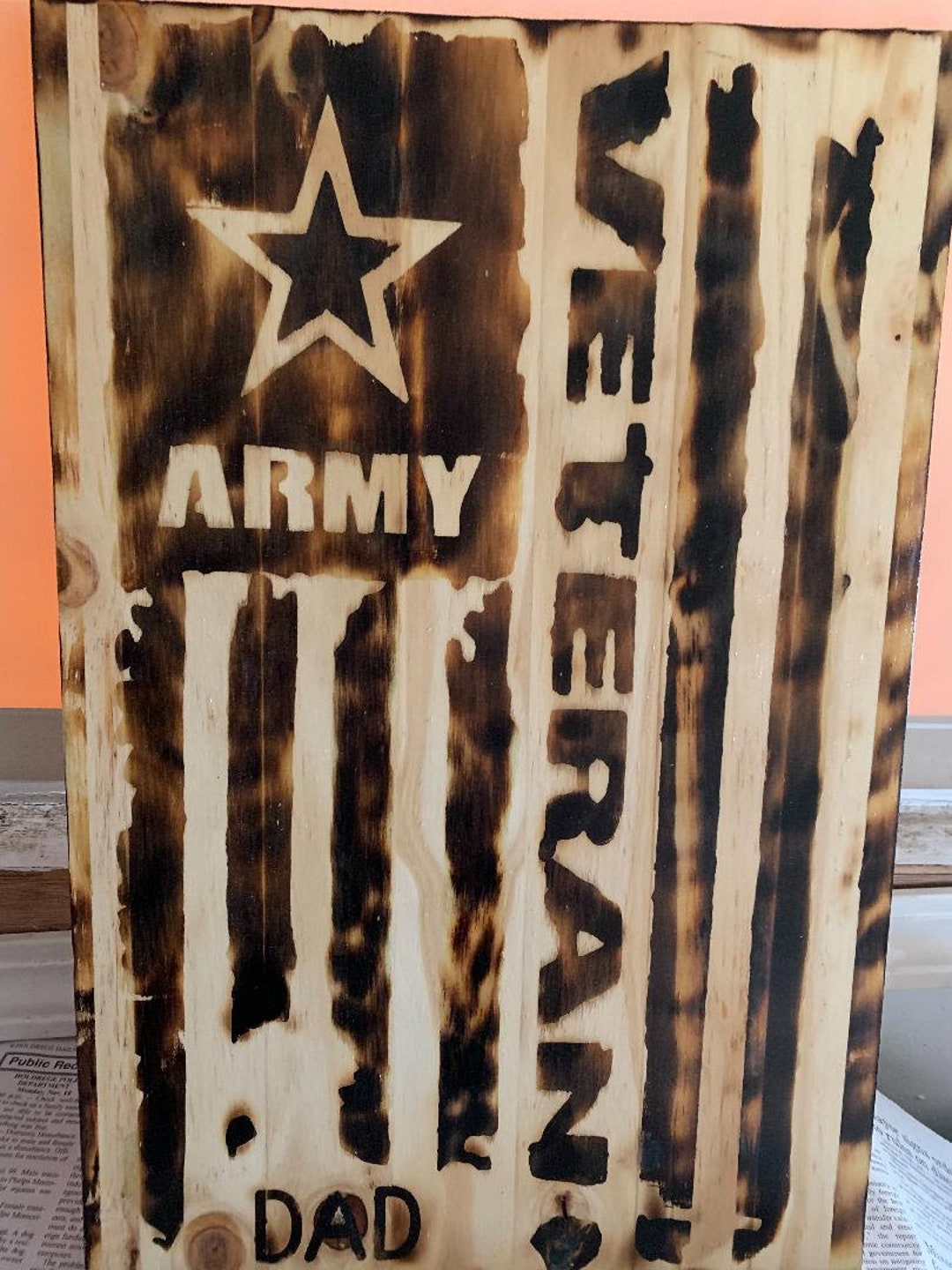 Veteran Burned Wood Sign - Etsy