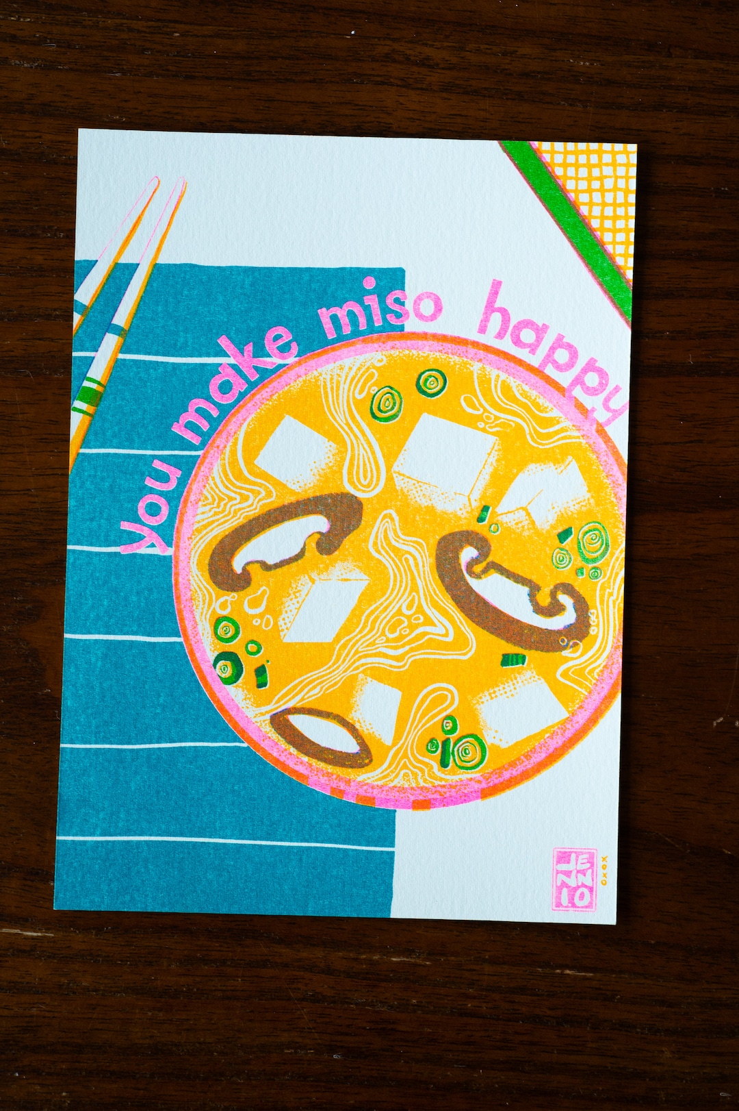 Miso Happy Pun Original RISO Print | Wall Art Risograph Print - Etsy