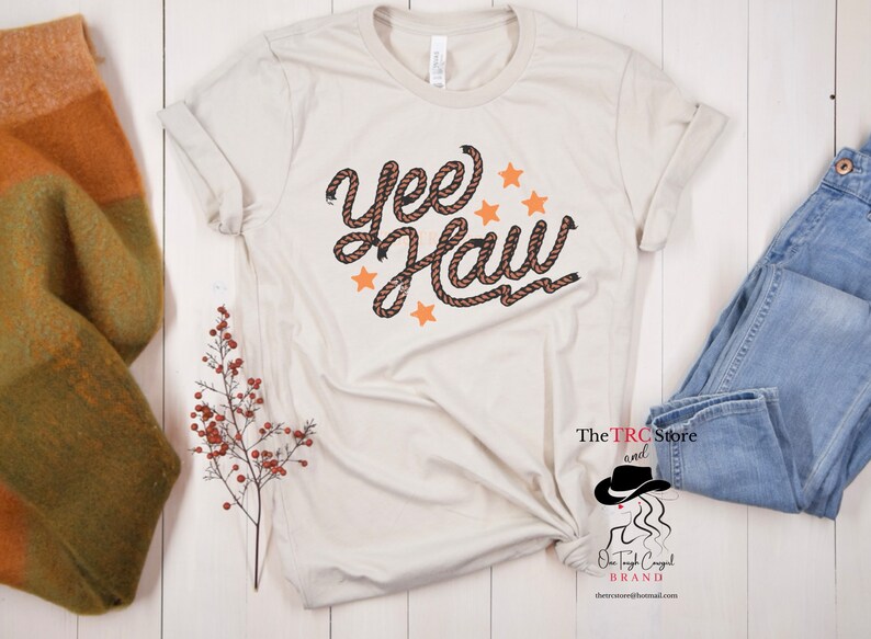 Yee Haw Retro Western Tee, Country Western, Cowboy Style, Ranch Wear - Etsy