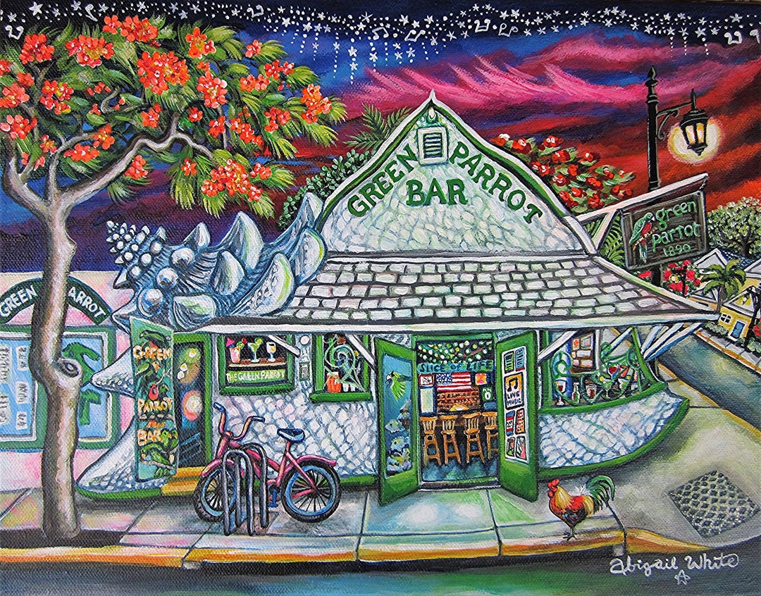 Green Parrot Bar, Key West, Florida, Florida Keys, Local Key West Art ...