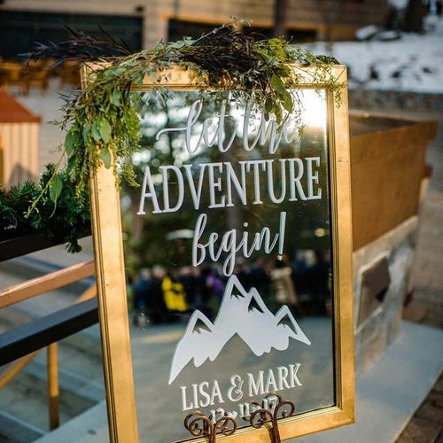 Chalkboard Sign Decal DIY Wedding Signs Let the Adventure - Etsy