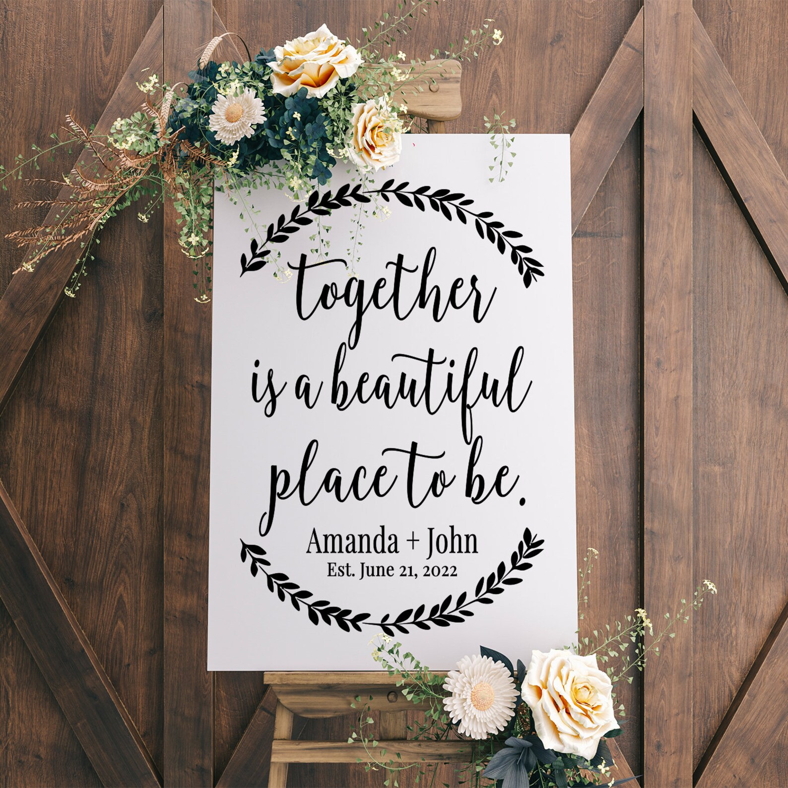 Together is a Beautiful Place to Be Personalized Wedding | Etsy