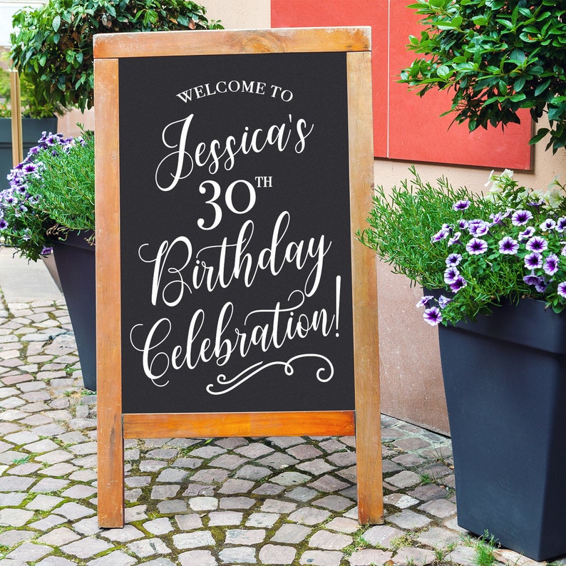 Birthday Party Entrance Sign Chalkboard Decal DIY - Etsy