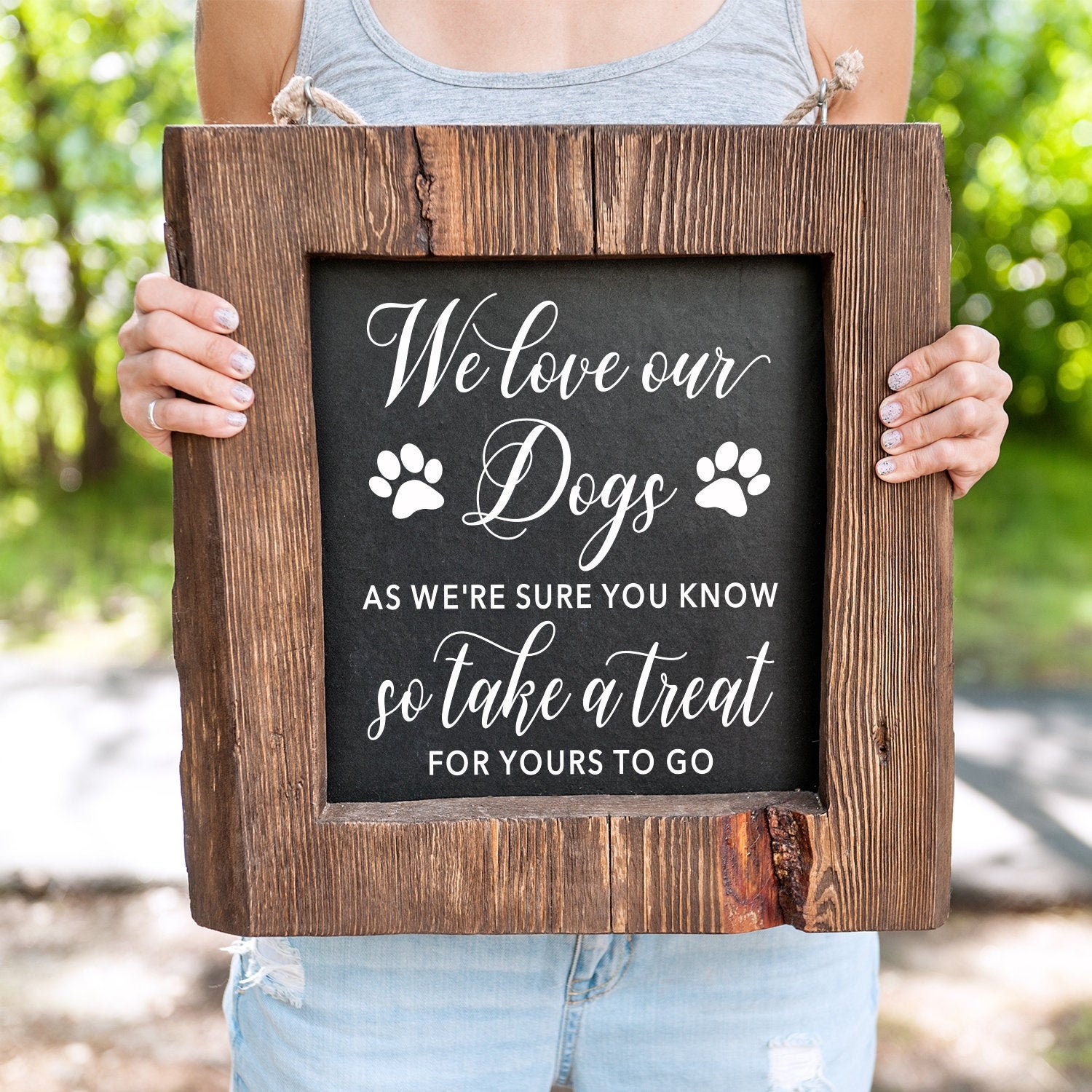 We Love Our Dogs Wedding Favors Sign Wedding Decal DIY - Etsy